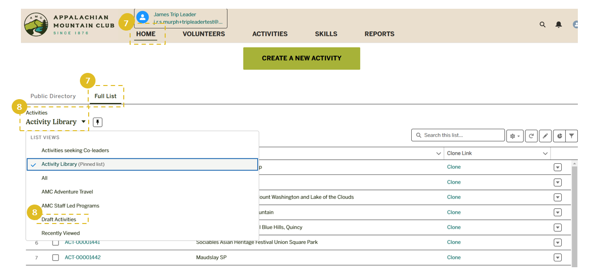 Creating and Submitting an Activity