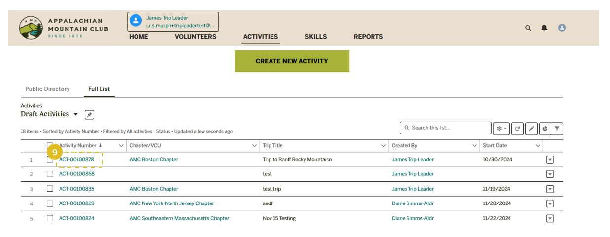 Creating and Submitting an Activity