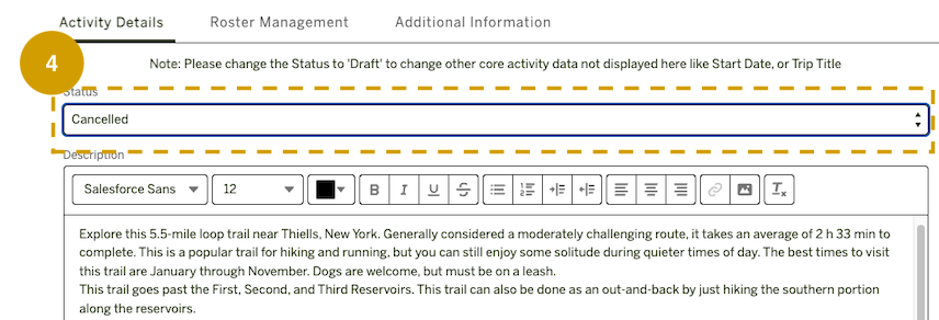 Cancelling an Activity