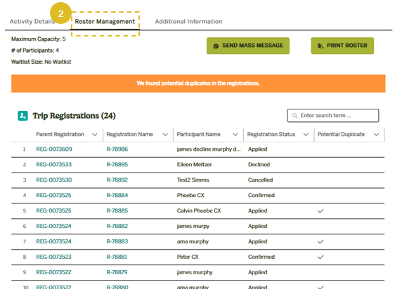 Managing Participants for Application Based Activity