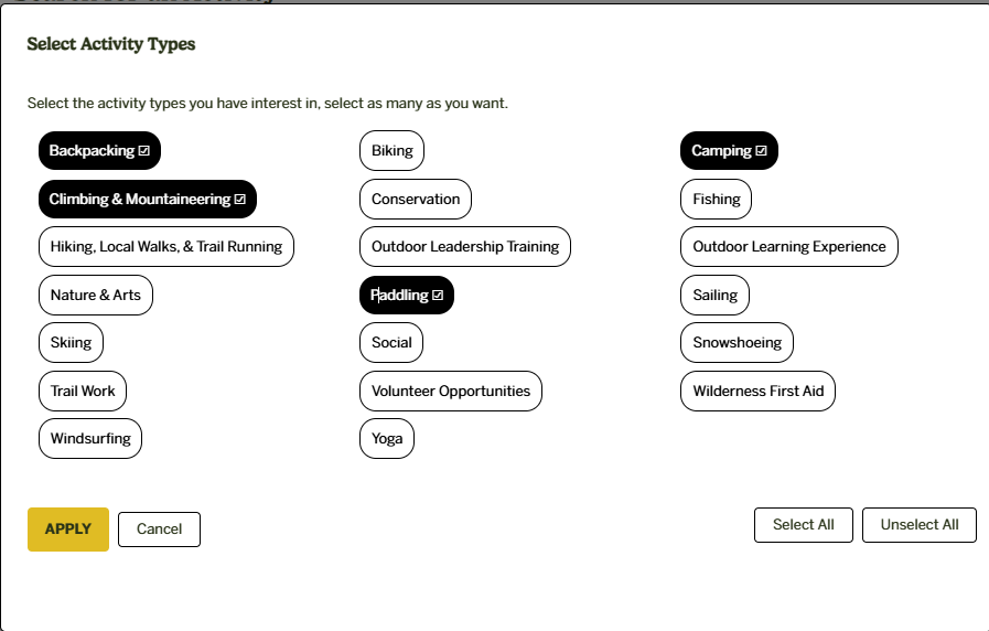 Searching for Activities